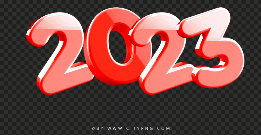 PNG Text Numbers 3D Red 2023 | Citypng