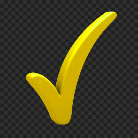 PNG Tick Check Correct True Done Mark 3D Yellow Icon | Citypng