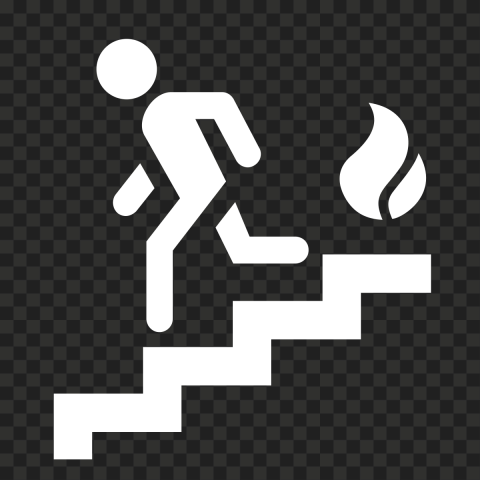 PNG White Fire Escape Exit Sign Symbol Icon | Citypng