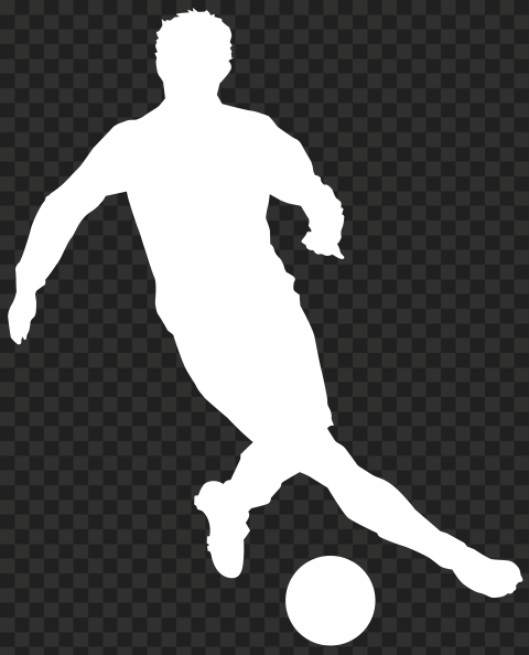PNG White Football Player With Ball Silhouette | Citypng