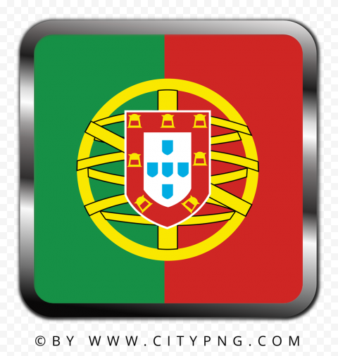 Portugal Square Metal Framed Flag Icon HD PNG | Citypng