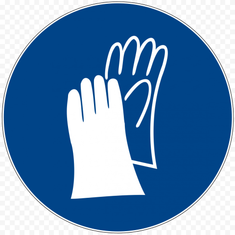 PPE Hand Gloves Blue Round Icon | Citypng