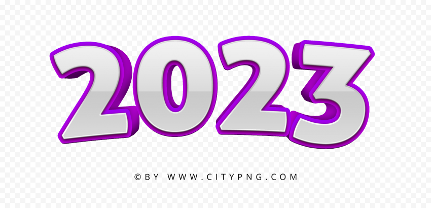 Purple 3D 2023 Text Numbers PNG | Citypng