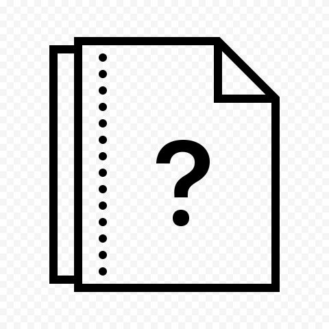 Question Mark Help File Document Black Icon PNG | Citypng