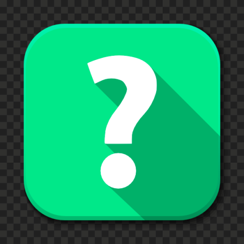 Question Mark Square Flat Green Icon FREE PNG | Citypng