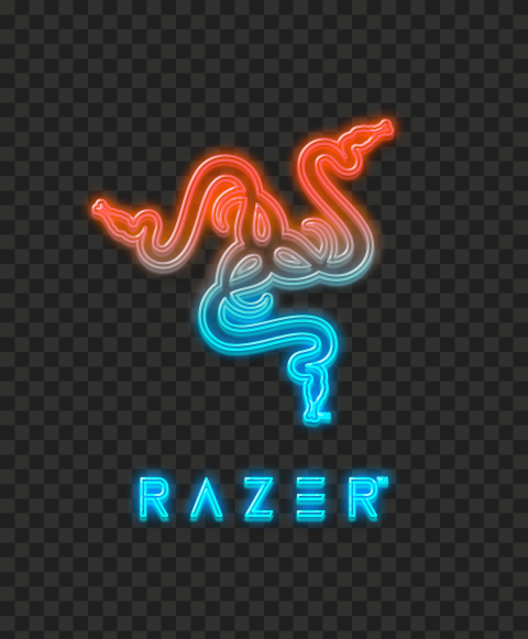 Razer Red Blue Gradient Neon Logo Image PNG | Citypng