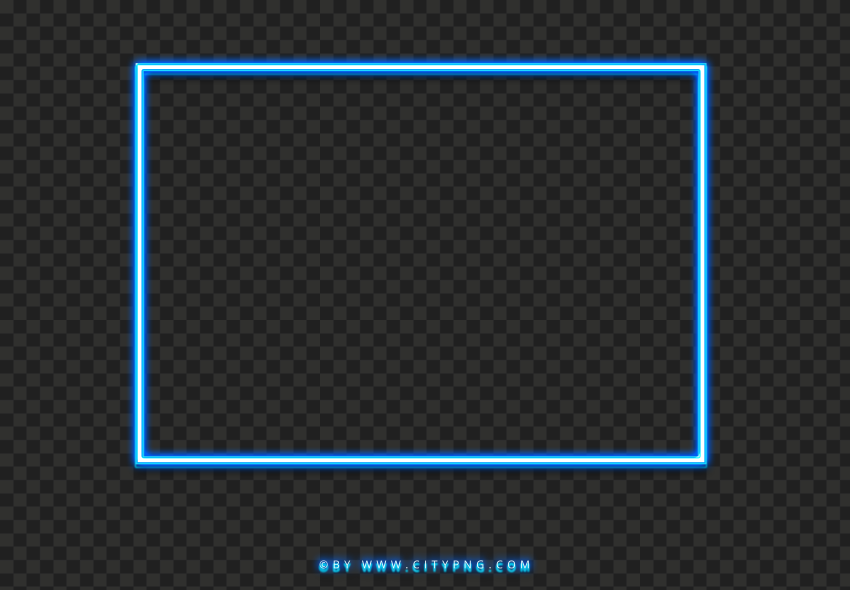 Rectangle Neon Blue Frame Download PNG | Citypng