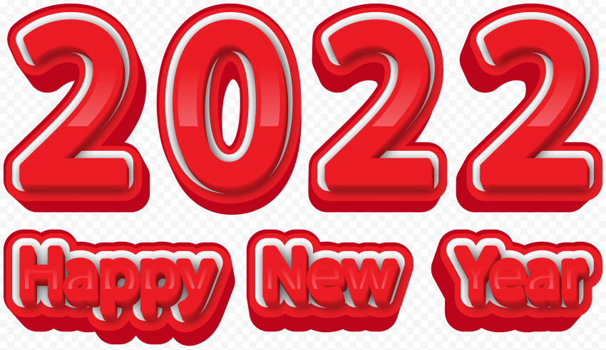 FREE Red Glitter Happy New Year 2022 PNG | Citypng