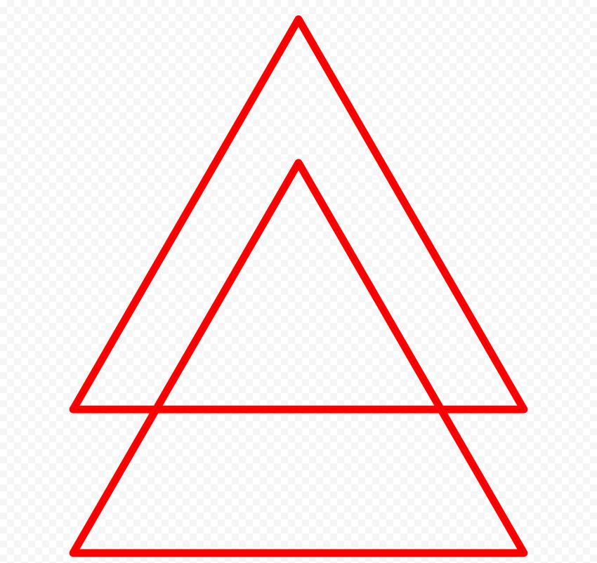 Red Double Outline Triangle Transparent Background | Citypng
