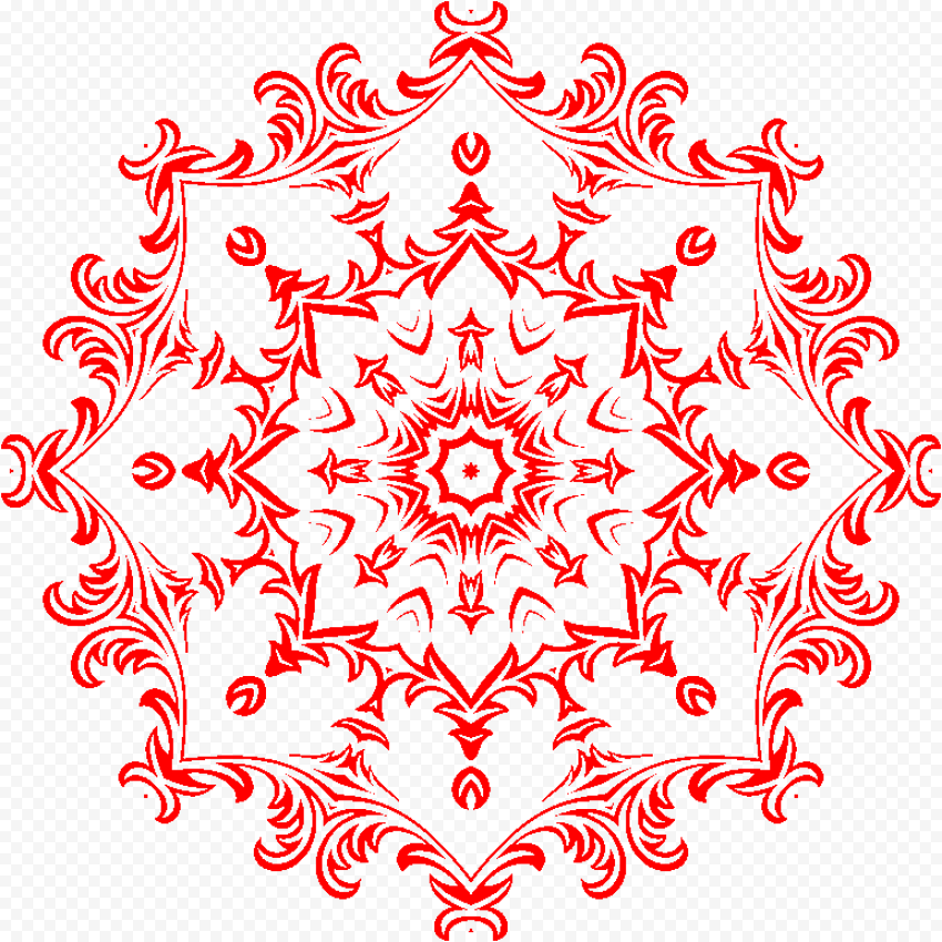 Red Floral Design Motif PNG | Citypng