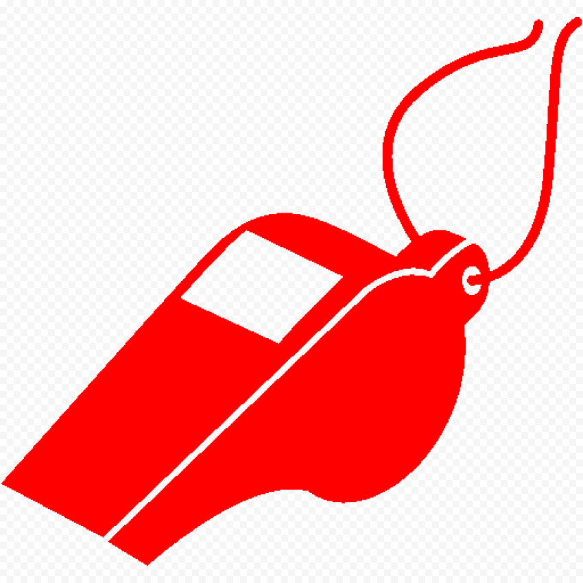Red Football Referee Whistle Icon HD PNG | Citypng