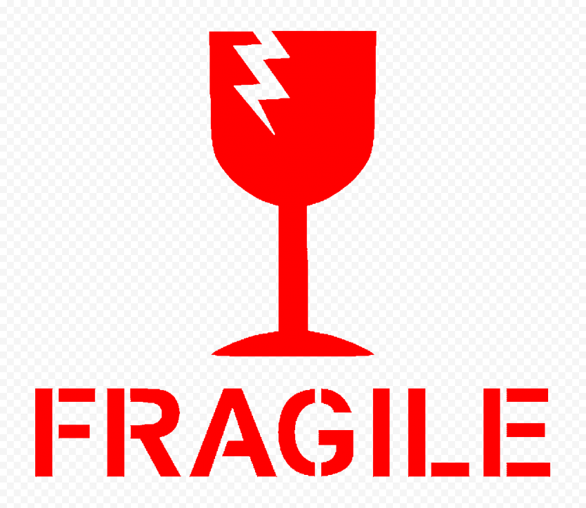 Red Fragile Symbol Label Sign Transparent Background | Citypng