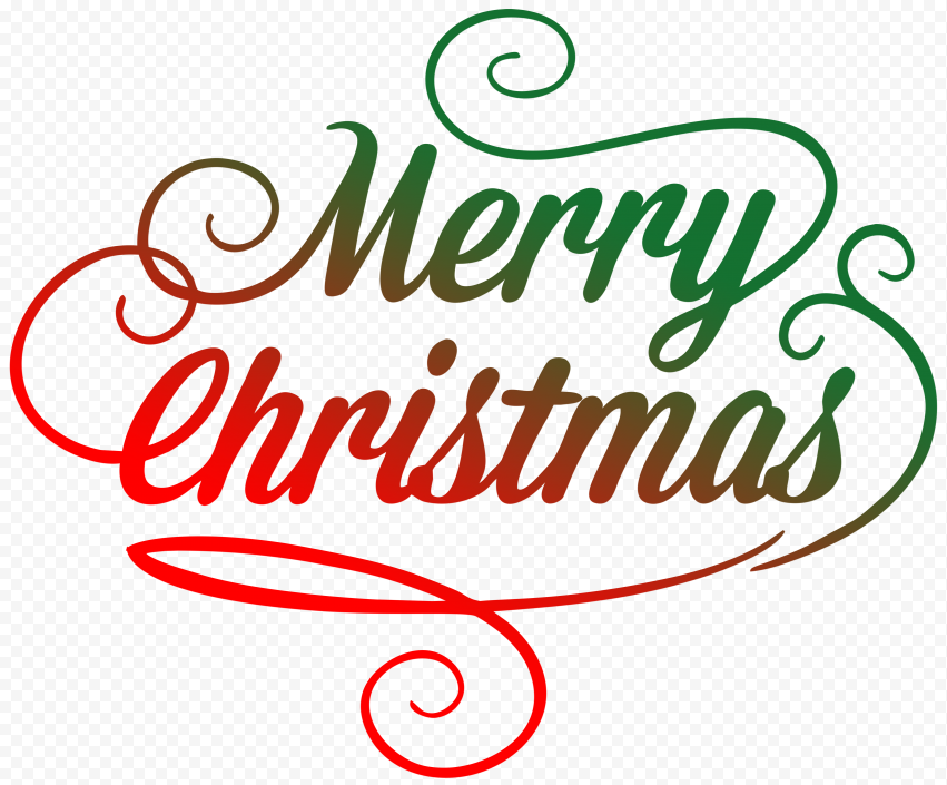 Red & Green Merry Christmas Text Calligraphy | Citypng