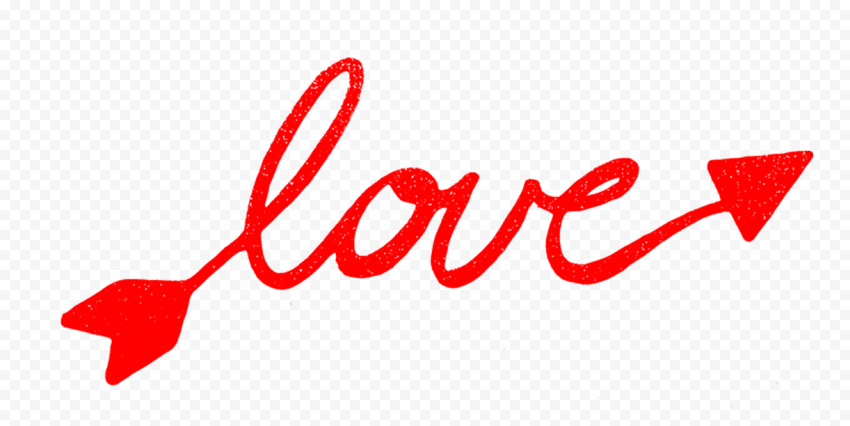 Red Love Calligraphy Word PNG Image | Citypng