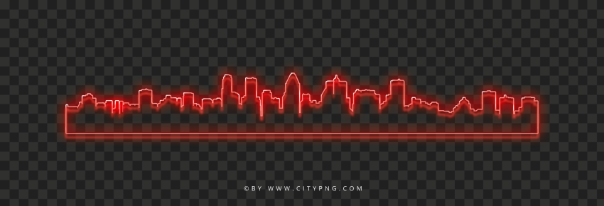 Red Neon City Silhouette HD Transparent PNG | Citypng