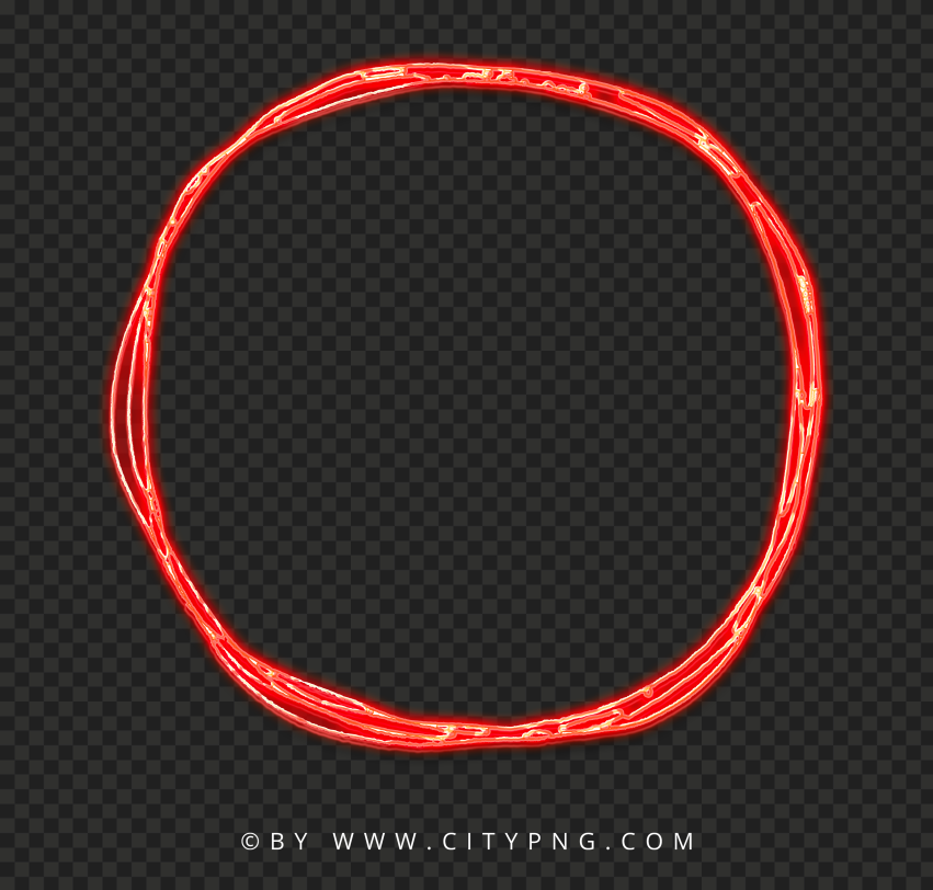 Red Glowing Light Neon Lines Circle PNG Image | Citypng
