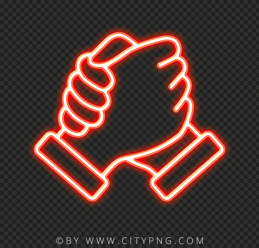 Red Neon Soul Brother Handshake HD PNG | Citypng