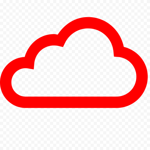 Red Outline Cloud Silhouette Icon HD PNG | Citypng
