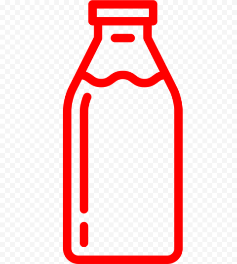 Red Outline Milk Water Drink Bottle Icon PNG | Citypng