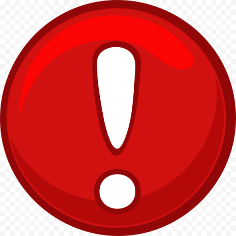 Red Round Alert Vector Cartoon Icon | Citypng