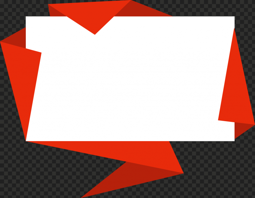 Red & White Origami Text Box HD PNG | Citypng