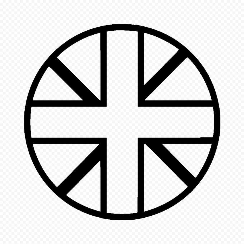 Round Black United Kingdom UK Flag Icon Transparent Background | Citypng