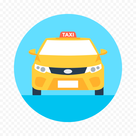 Round Blue Taxi Cab Logo Icon PNG | Citypng