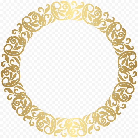 Round Gold Pattern Shape Image PNG | Citypng