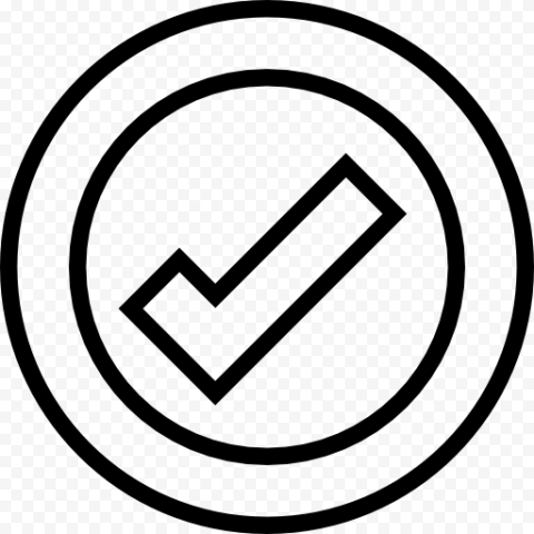 Round Outline Tick Mark Icon Transparent Background | Citypng