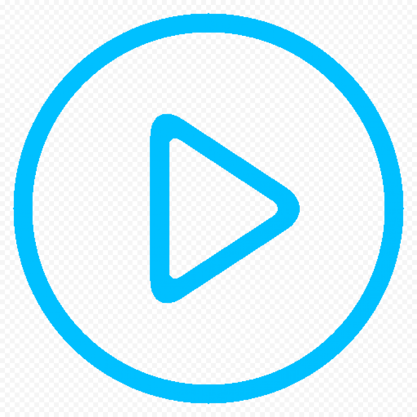 Round Play Video Player Blue Icon FREE PNG | Citypng