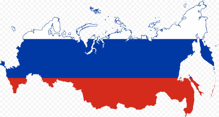 Russia Flag On Map Shape | Citypng