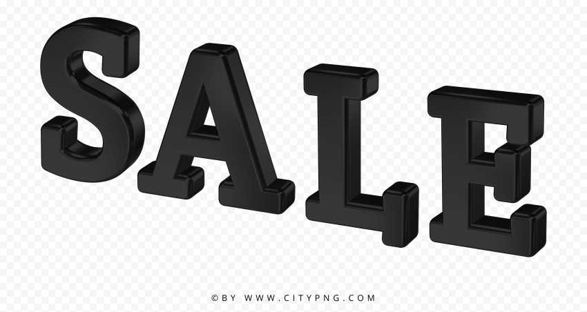 Sale Black 3D Text Logo Transparent Background | Citypng