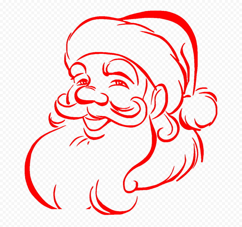 Santa Face Red Silhouette HD PNG | Citypng