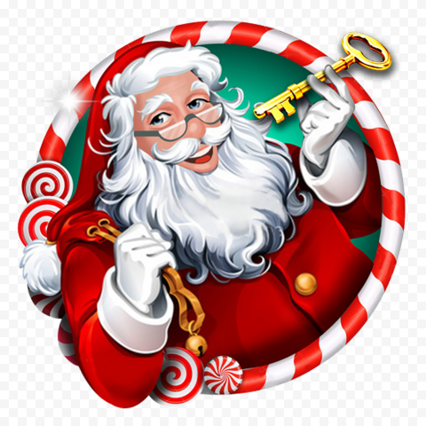 Santa Smiling On Round Shape Illustration HD PNG | Citypng