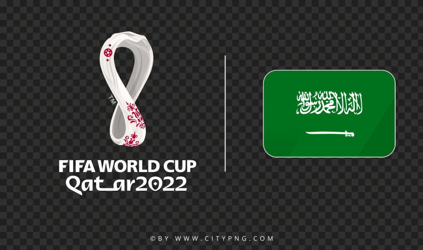 Saudi Arabia Flag With Qatar 2022 World Cup Logo PNG | Citypng