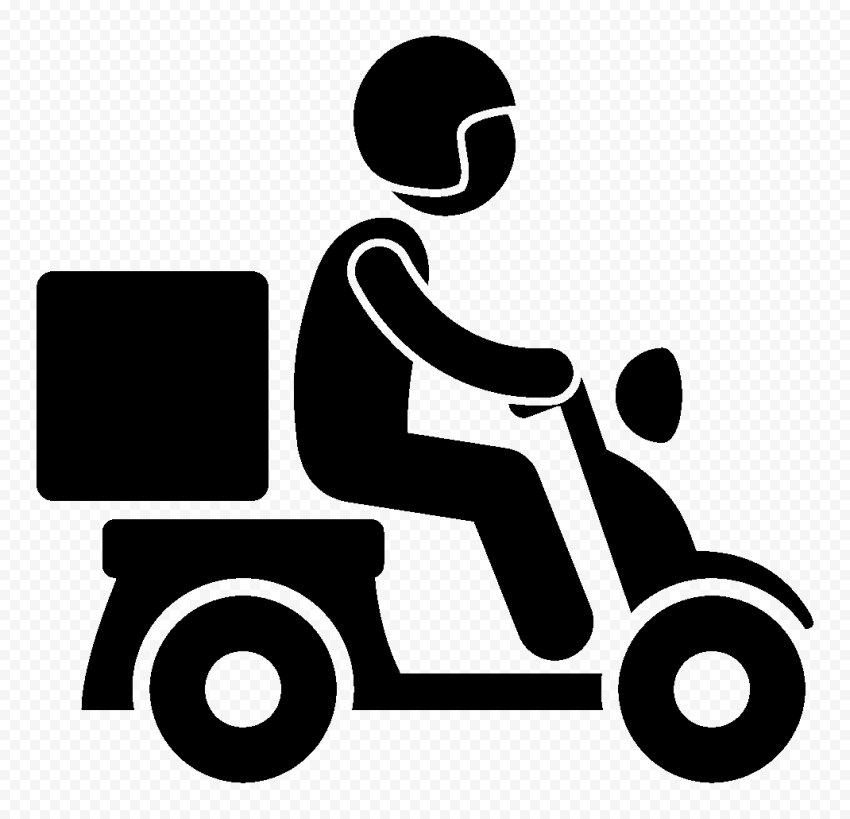 Scooter Moto Motorcycle Delivery Black Icon HD PNG | Citypng