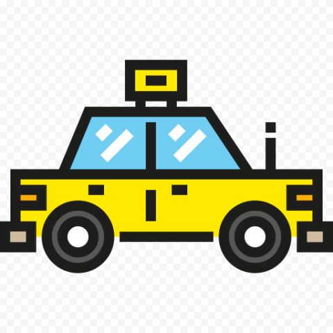Side View Vector Taxi Cab Icon PNG | Citypng