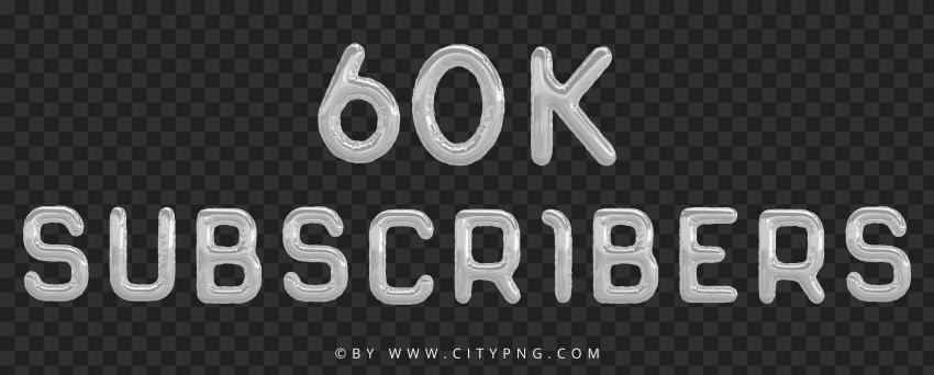 60K Subscribers Yellow Gold Balloons PNG Image | Citypng