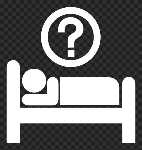 Sleeping Man With Question Mark White Icon PNG | Citypng