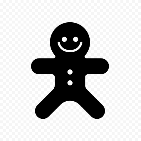 Smiling Gingerbread Man Black Icon PNG | Citypng