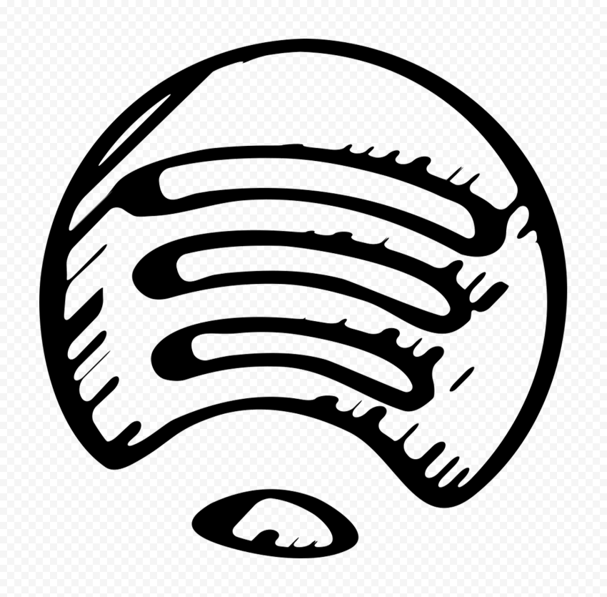 Spotify Hand Sketch Black Logo Icon PNG | Citypng