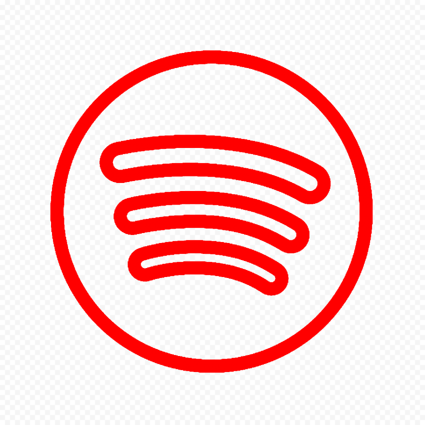 Spotify Round Outline Red Icon PNG | Citypng