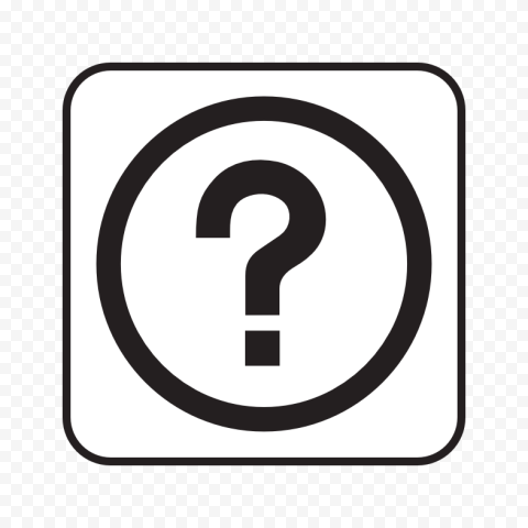 Square Black & White Question Mark Button Icon | Citypng