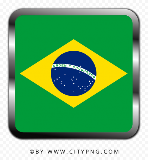 Square Brazil Flag Icon HD PNG | Citypng
