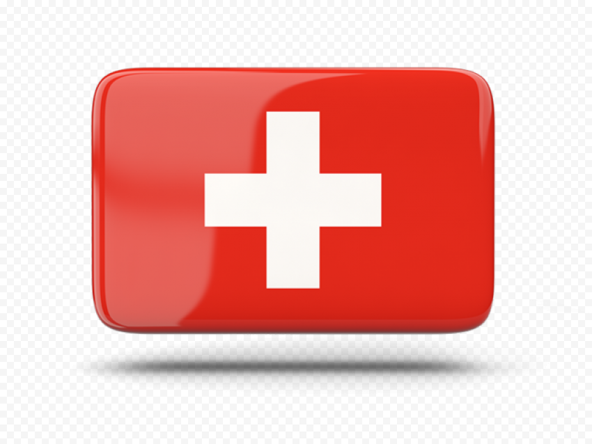 Switzerland Swiss Glossy Flag Button Icon | Citypng