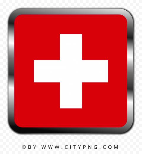 Switzerland Swiss Square Metal Framed Flag Icon | Citypng