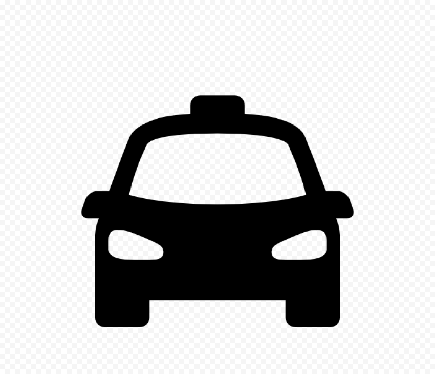 Taxi Cab Car Black Silhouette Front View Icon PNG | Citypng