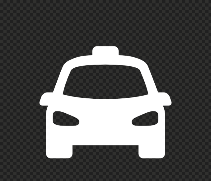 Taxi Cab Car White Silhouette Front View Icon PNG | Citypng