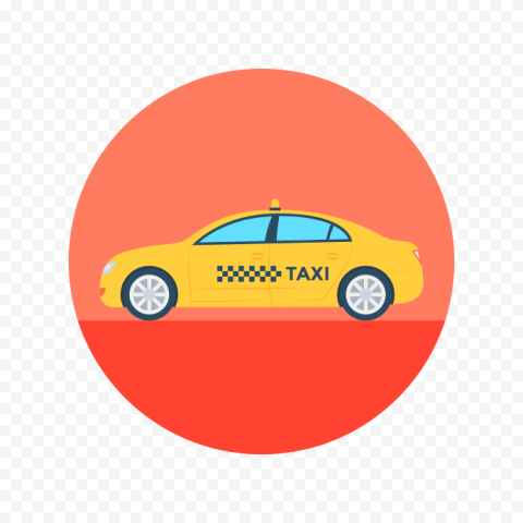Taxi Cab Round Orange Circular Icon PNG | Citypng