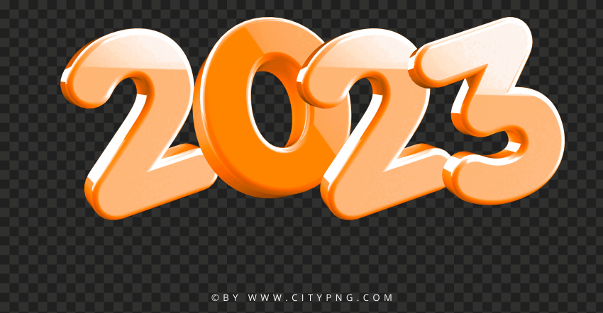 Text Numbers 3D Orange 2023 HD PNG | Citypng